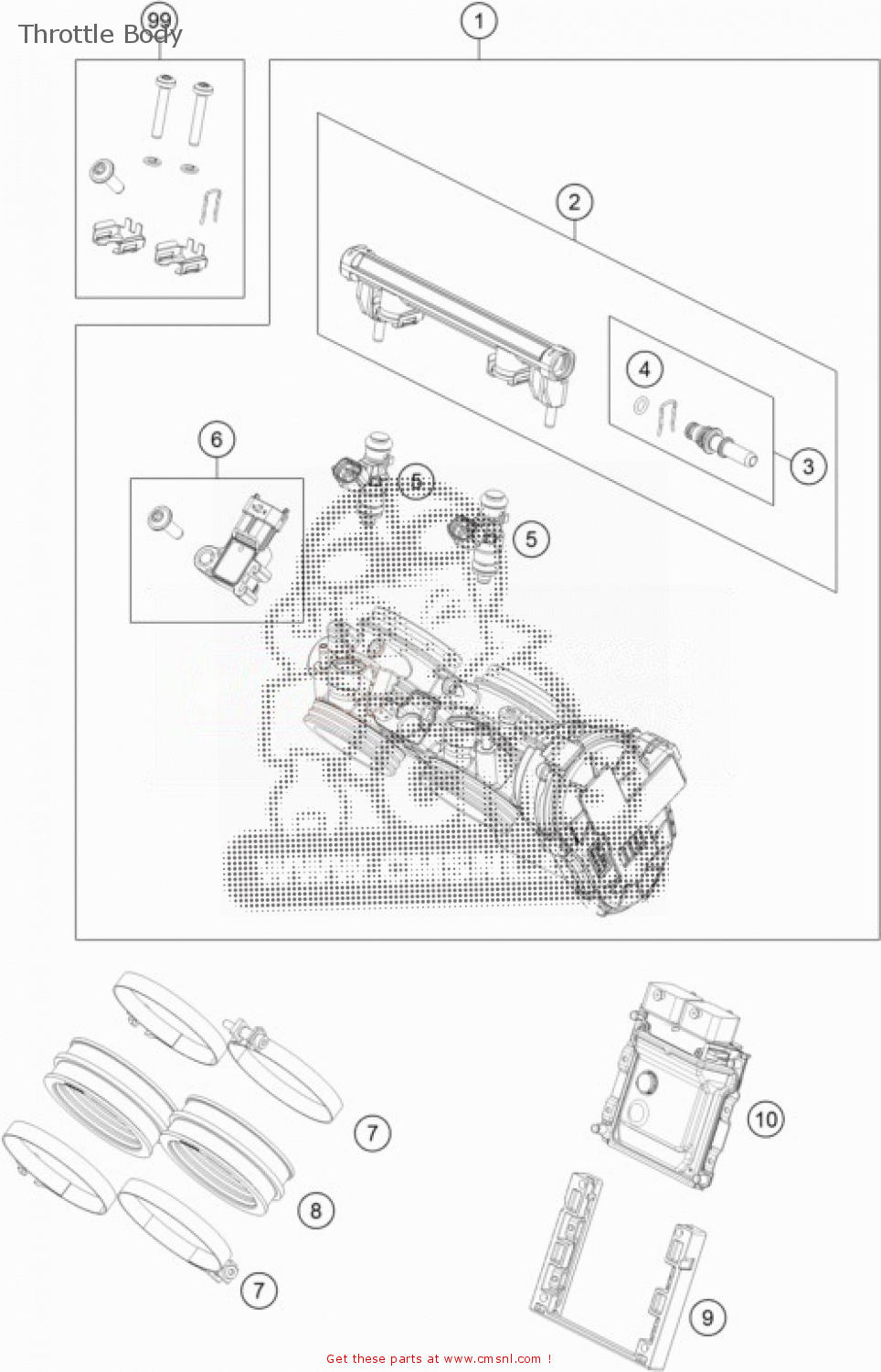 KTM 790 Adventure, orange ASEAN 2020 Throttle Body - buy original ...