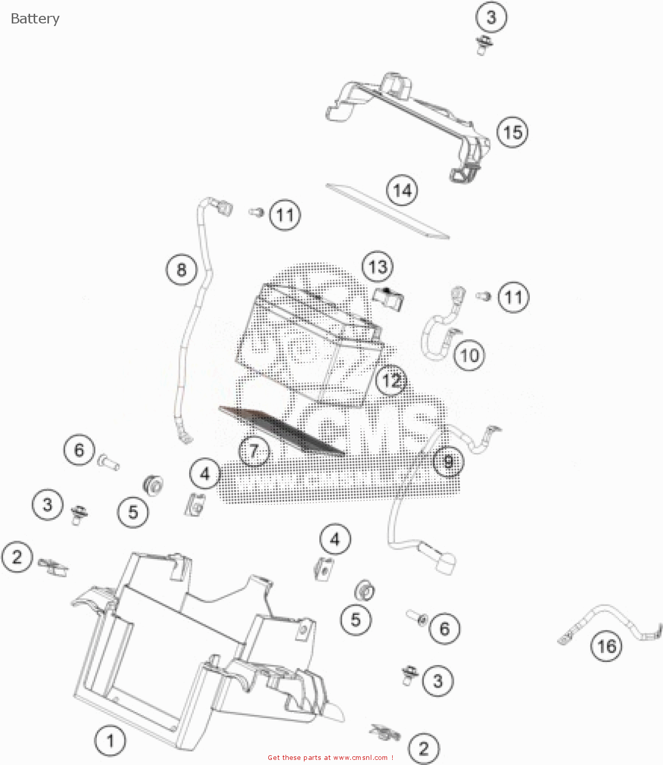 KTM 790 Adventure, white EU 2020 Battery - buy original Battery spares ...