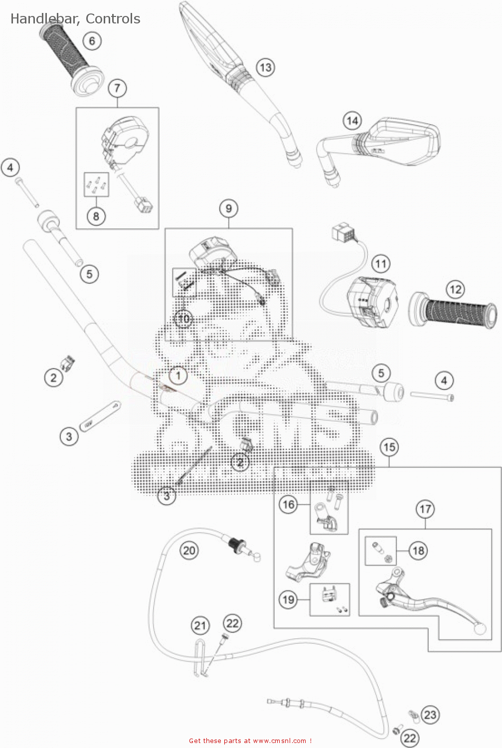 KTM 790 Duke black Europe 2019 Handlebar, Controls - buy original ...