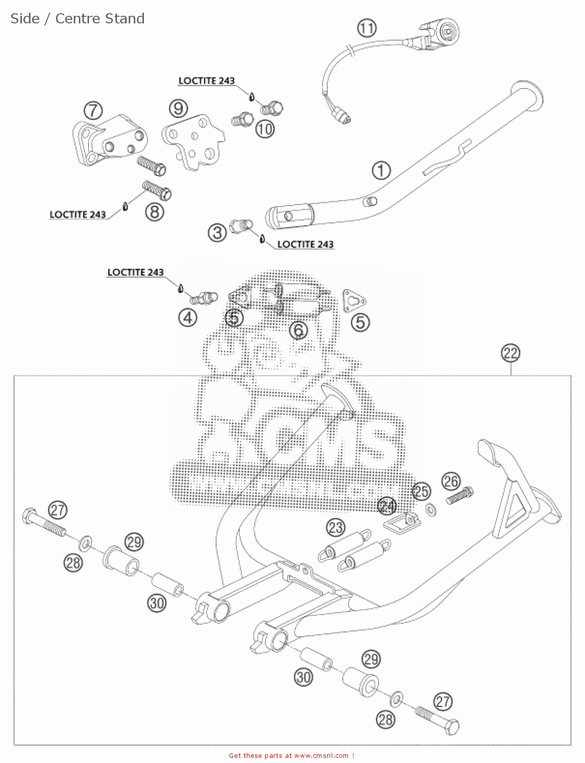 KTM 950 ADVENTURE S BLUE HIGH Europe 2004 Side / Centre Stand - buy ...