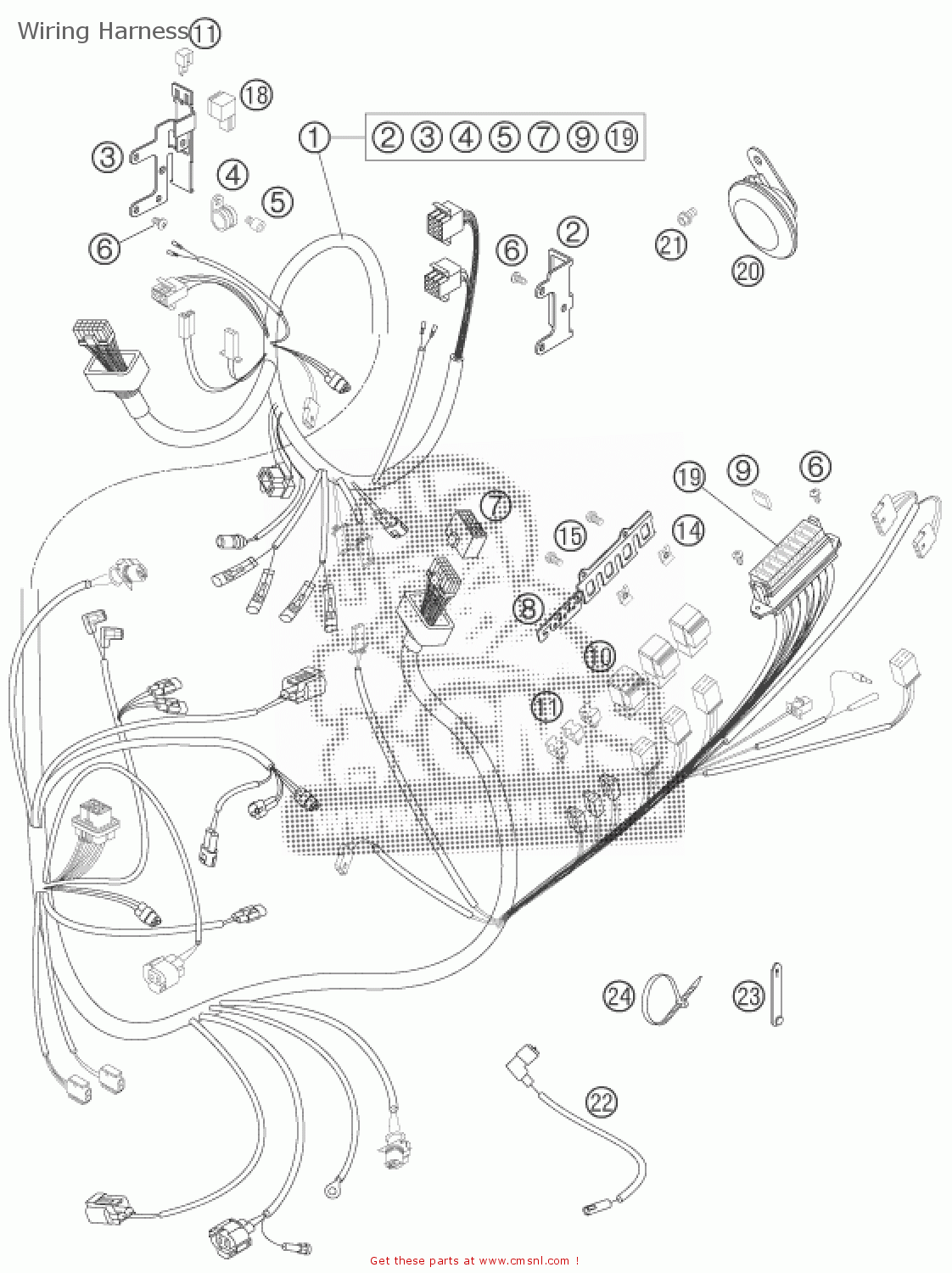KTM 950 SUPERMOTO ORANGE USA 2006 Wiring Harness - buy original Wiring ...
