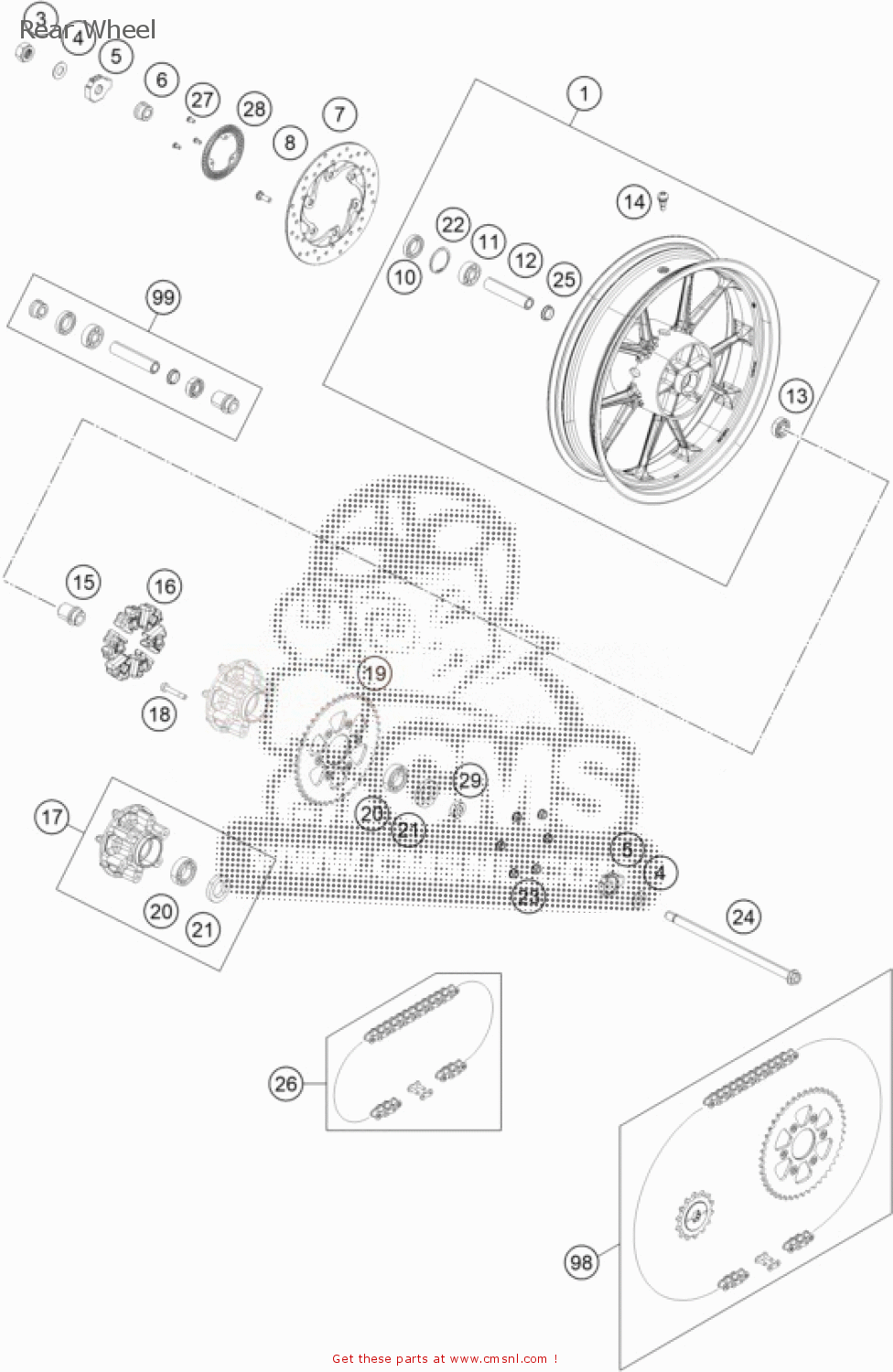 KTM KTMR2R 390 Duke, white China 2019 Rear Wheel - buy original Rear ...