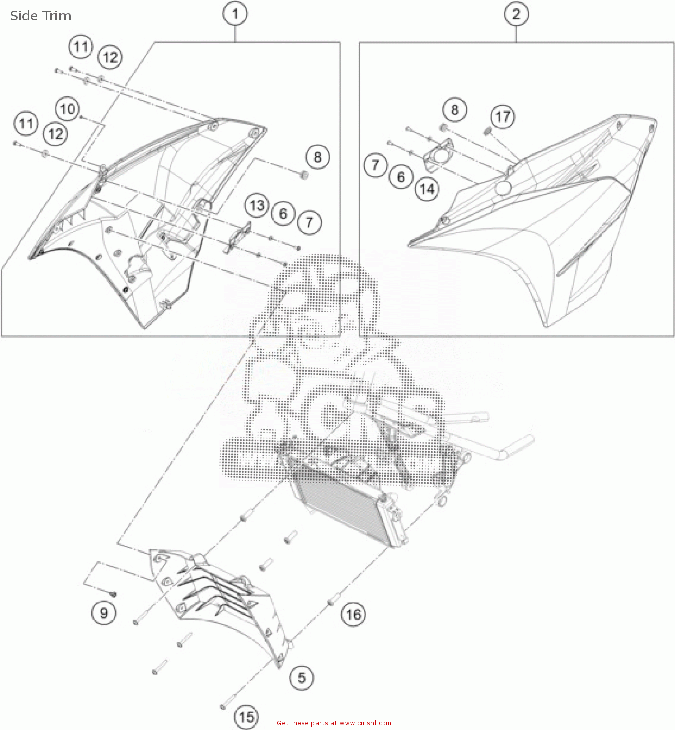 KTM RC 200 BLACK w/o ABS CKD Colombia 2016 Side Trim - buy original ...