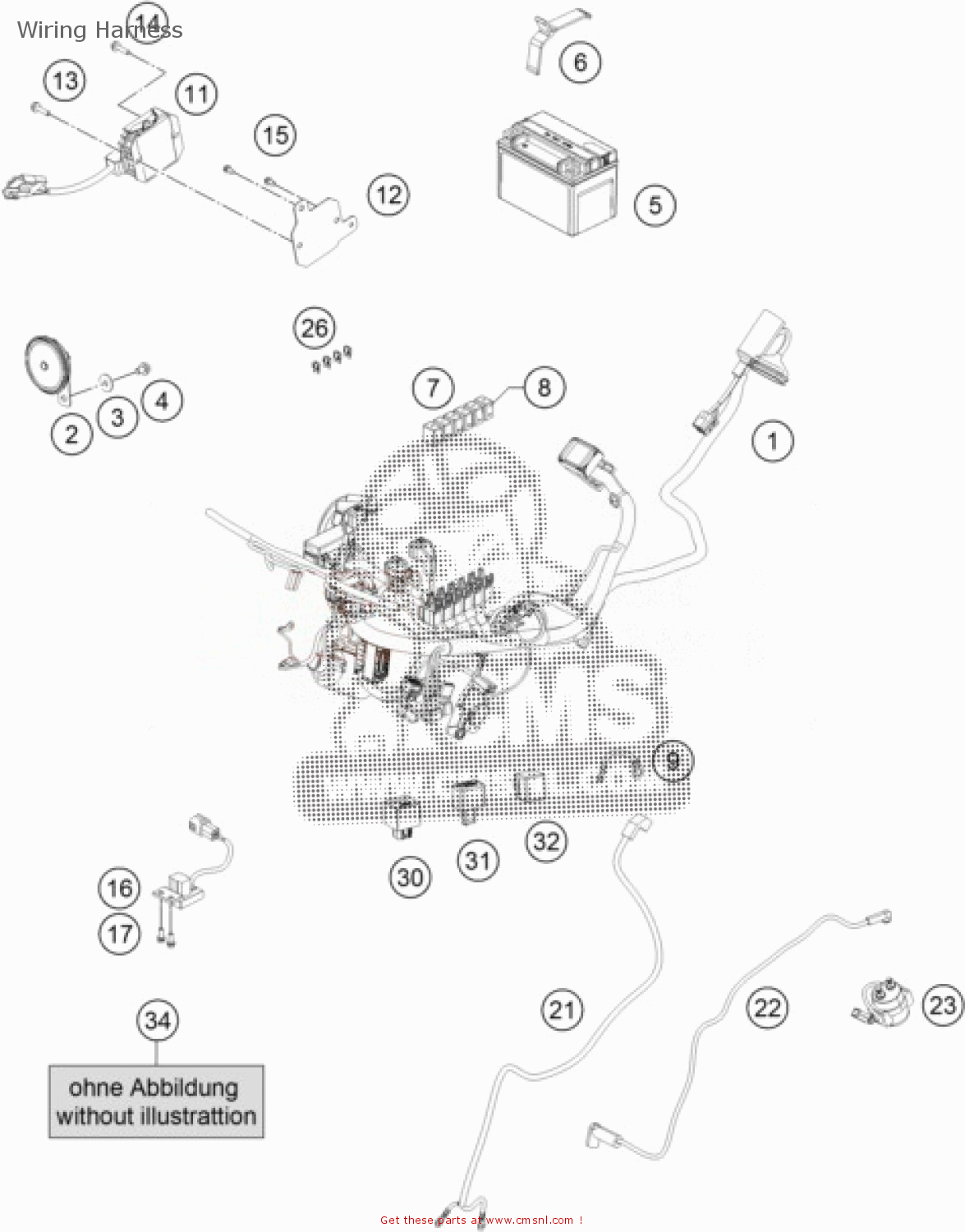 KTM RC 200 BLACK w/o ABS CKD Colombia 2016 Wiring Harness - buy ...