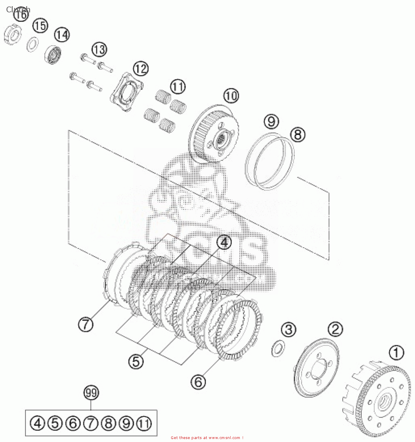 KTM RC 200, white, w/o ABS - B.D. Europe 2016 Clutch - buy original ...