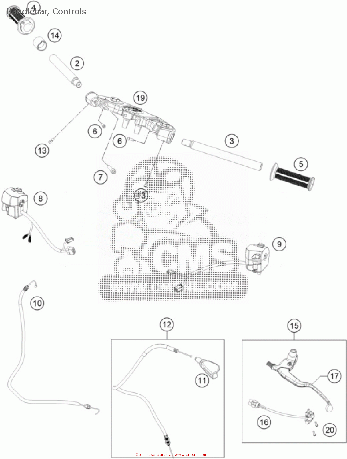 KTM RC 200, white, w/o ABS - B.D. Europe 2017 Handlebar, Controls - buy ...