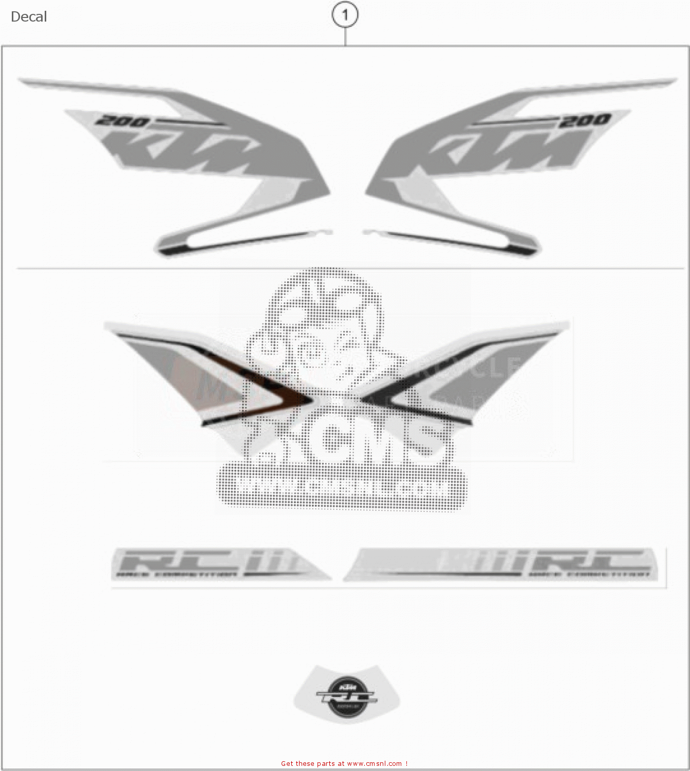 KTM RC 200, white, w/o ABS - CKD Philippines 2017 Decal - buy original ...