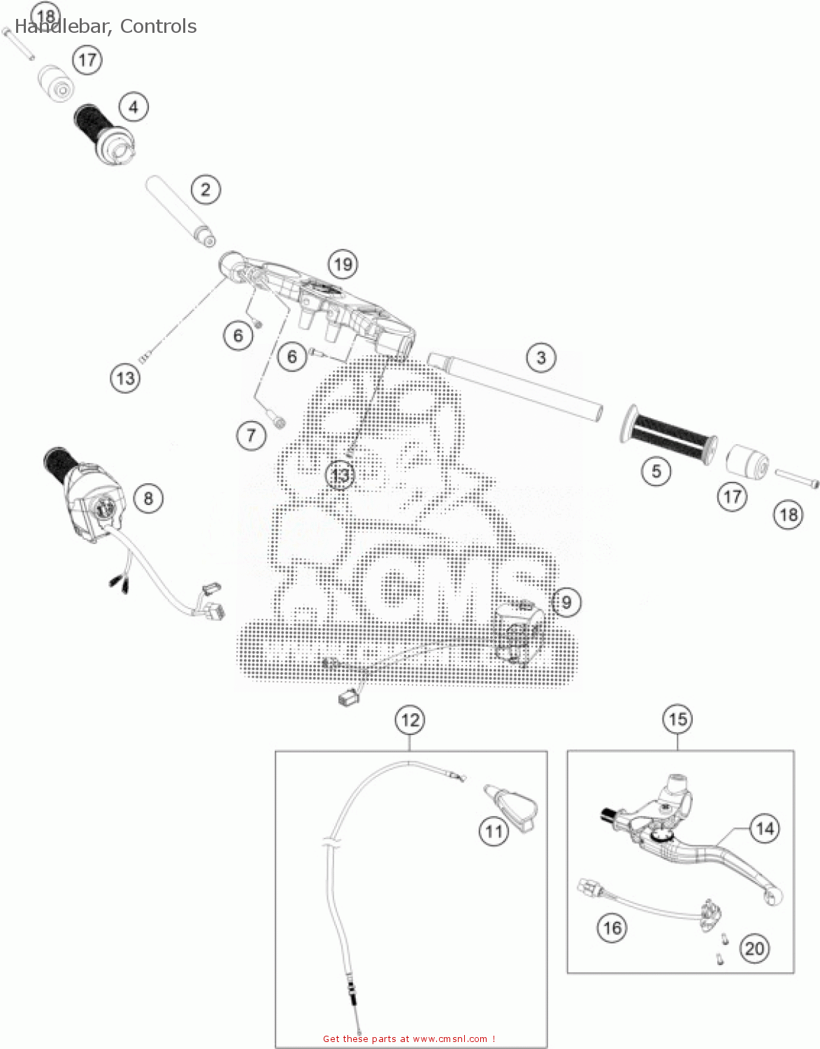 KTM RC 390, black - B.D. Japan 2017 Handlebar, Controls - buy original ...
