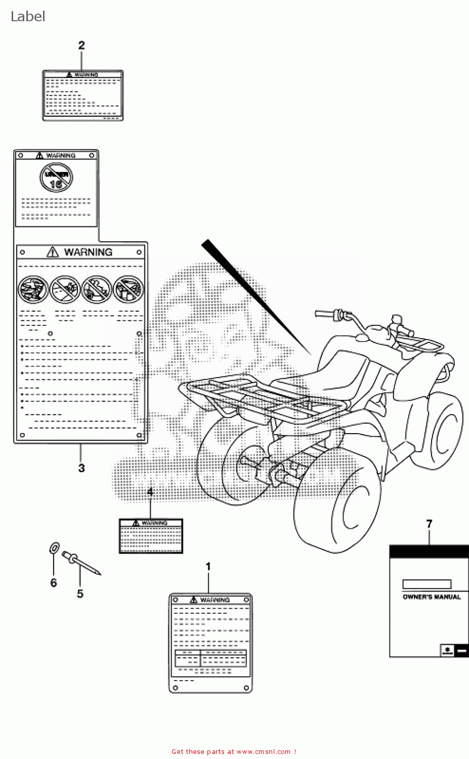LABEL,WARNING TRAILER TOW for LT-F250 2018 - order at CMSNL