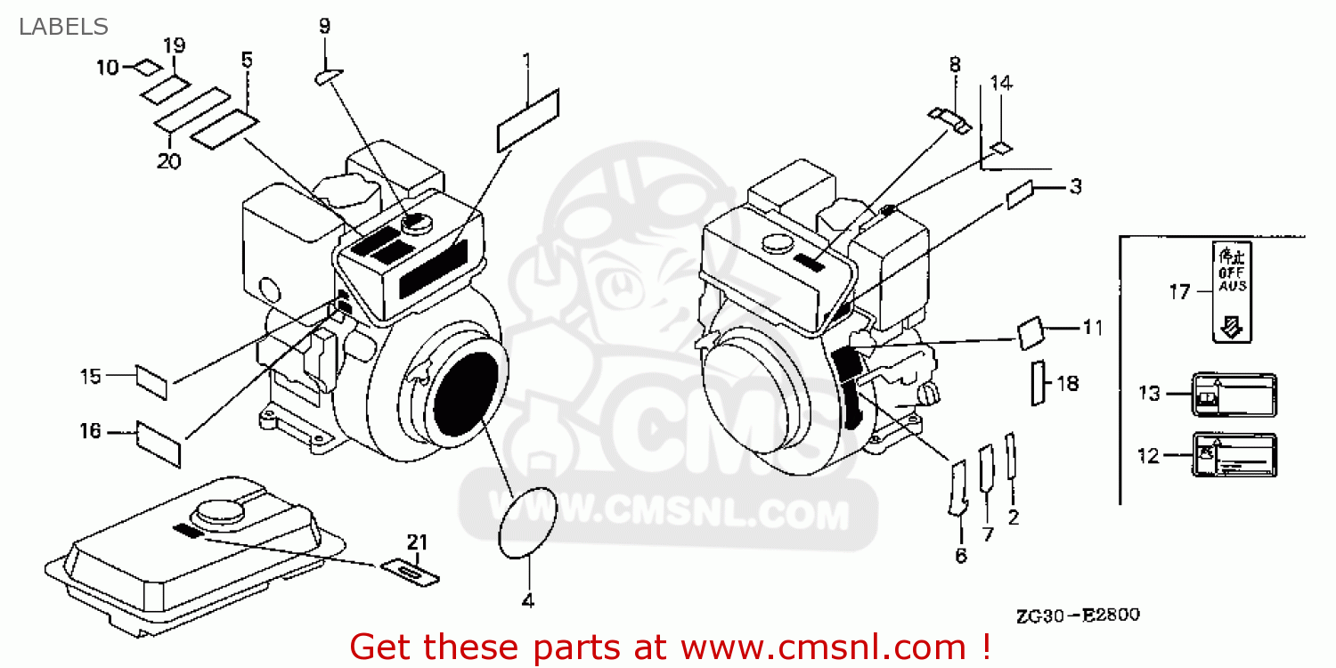 87501ZJ7W40: Mark Engine Sw In Honda - buy the 87501-ZJ7-W40 at CMSNL