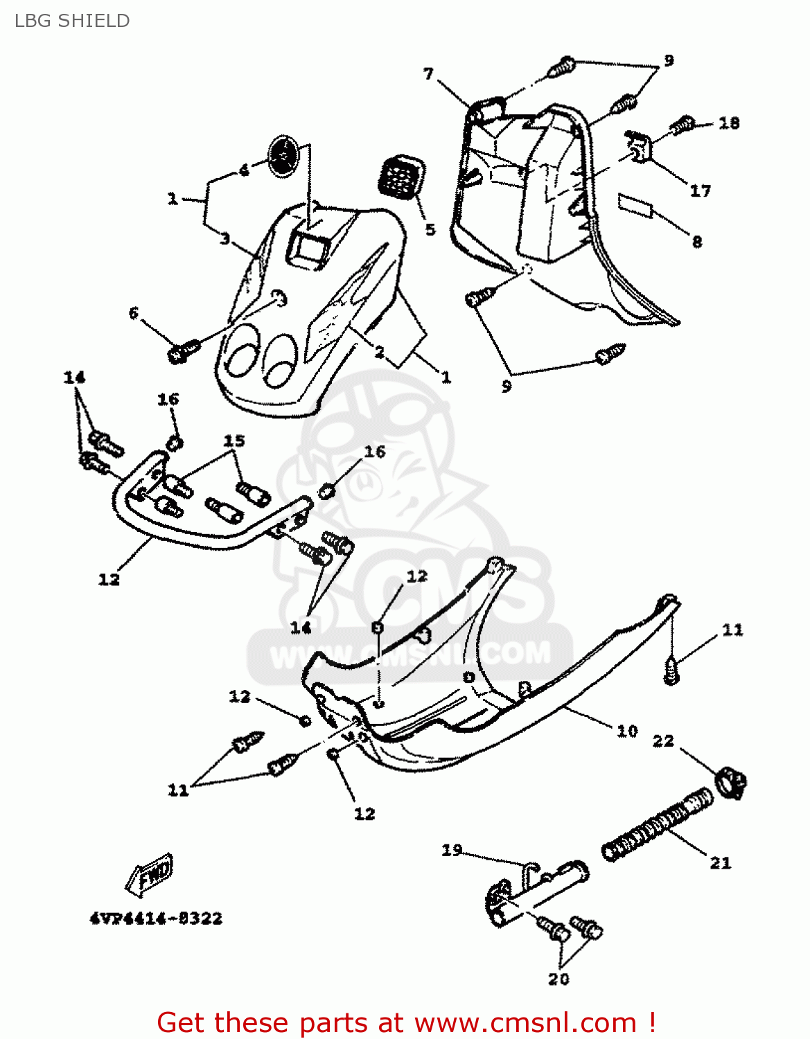 4VPX283140P2: Leg Shield 1 Yamaha - buy the 4VP-X2831-40-P2 at CMSNL