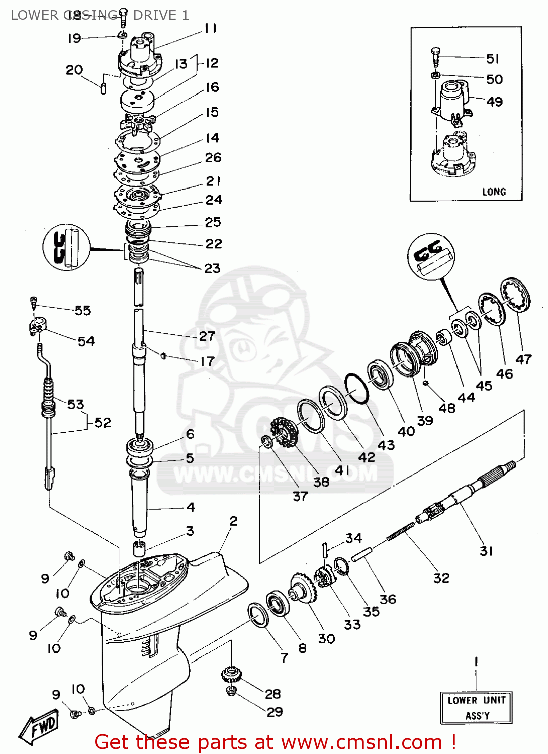 68945300164D: Lower Unit Assy Yamaha - buy the 689-45300-16-4D at CMSNL
