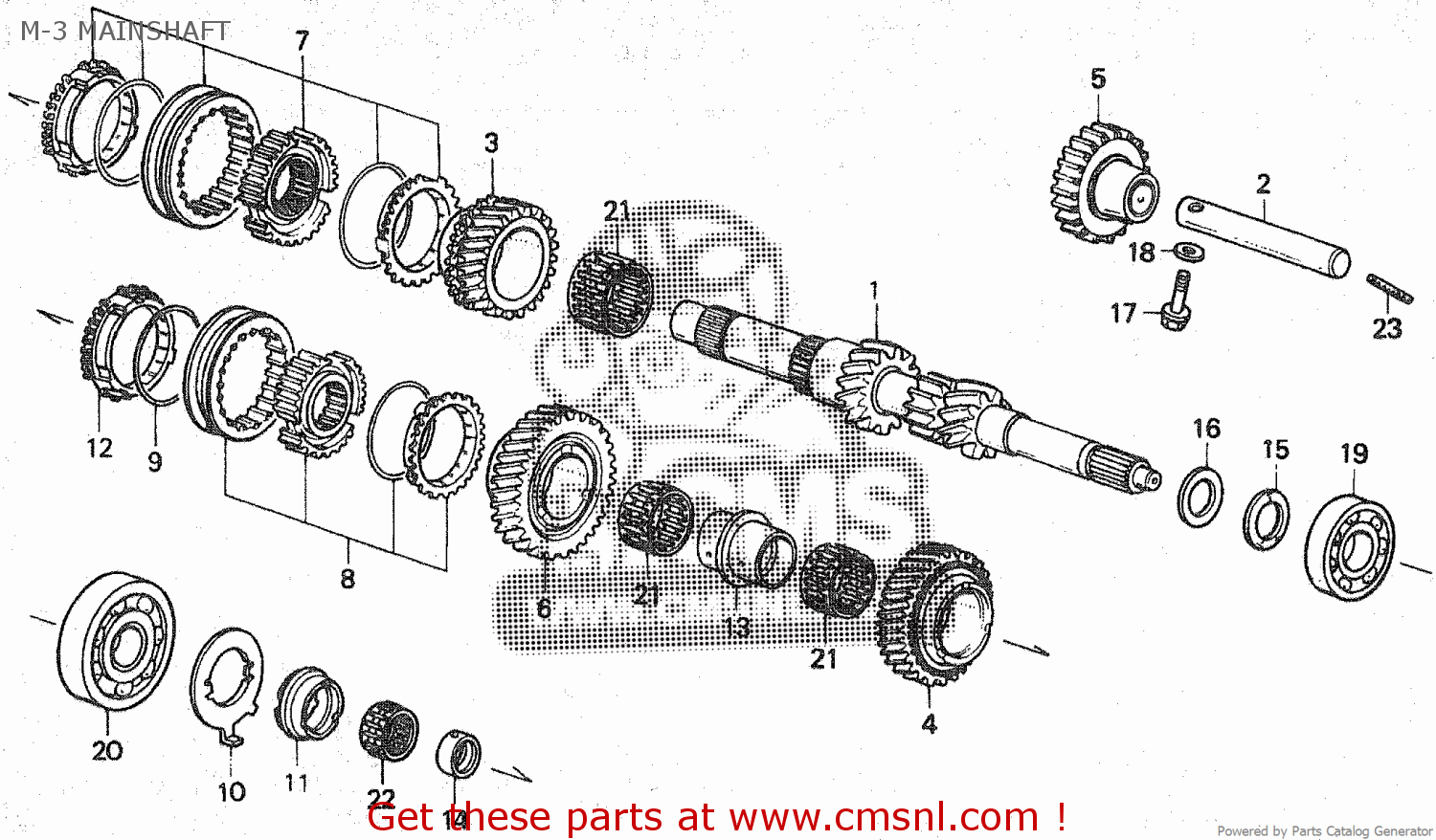 23210PK5L00: Shaft Comp,main Honda - buy the 23210-PK5-L00 at CMSNL