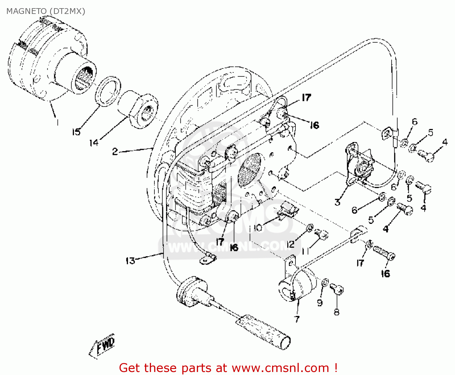 MAGNETO ASSEMBLY for DT2MX 1972 USA - order at CMSNL