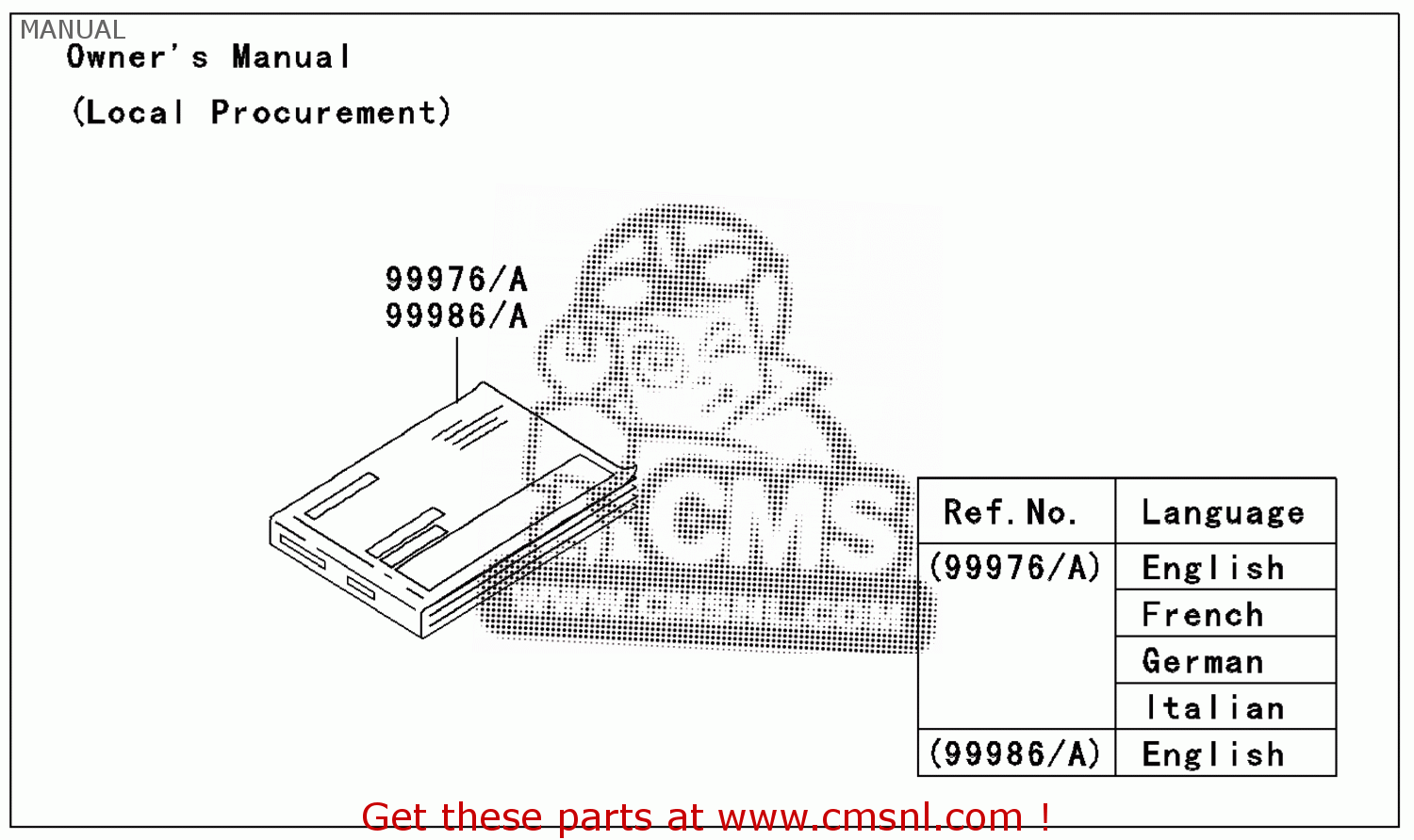 999761210: Om 05 Zx600-e13 Gfdi Kawasaki - buy the 99976-1210 at CMSNL