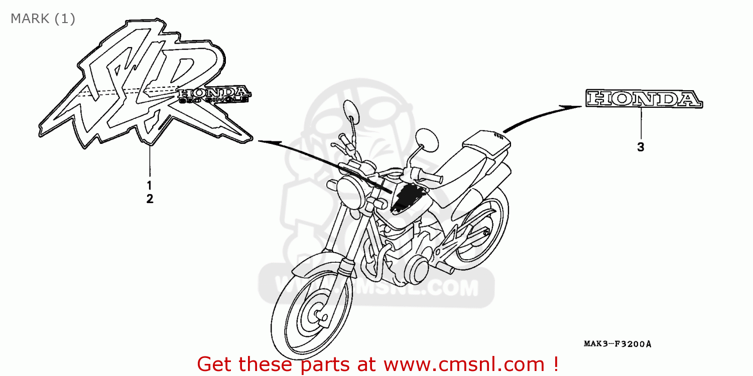 87112MAK300ZC: Mark L Fuel Tank T3 Honda - buy the 87112-MAK-300ZC at CMSNL