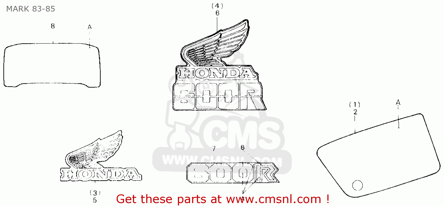 87123MG2890: Mark, R. Fuel Tank Honda - buy the 87123-MG2-890 at CMSNL