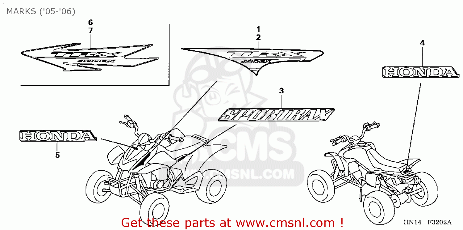 87122HN6A20ZB: Mark (type4) Honda - buy the 87122-HN6-A20ZB at CMSNL