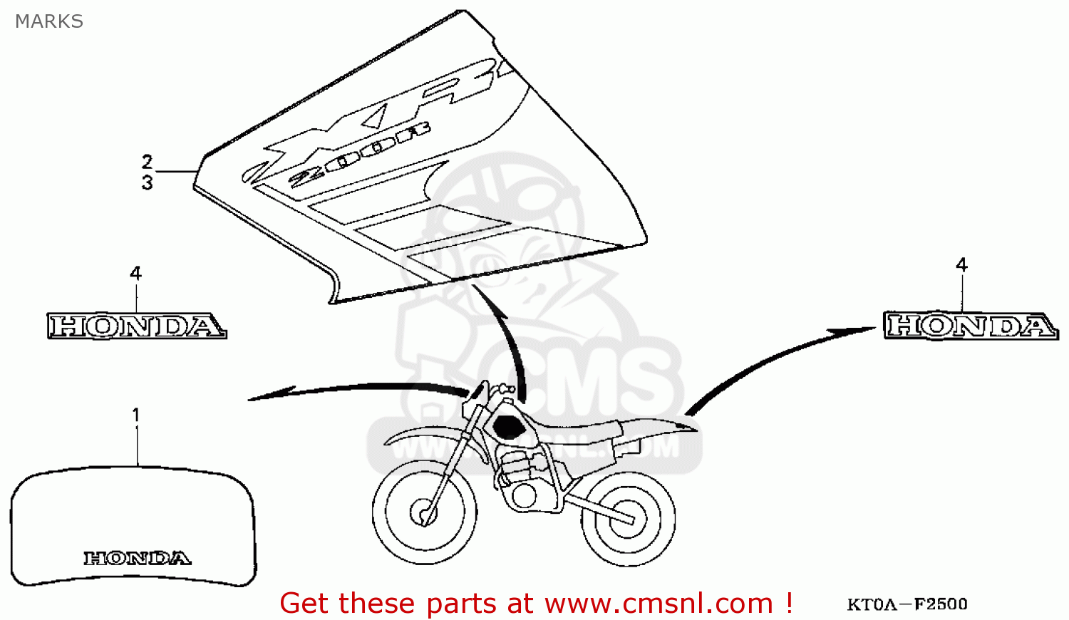 87123KT0A50ZA: Mark,r Fue*type1* Honda - buy the 87123-KT0-A50ZA at CMSNL