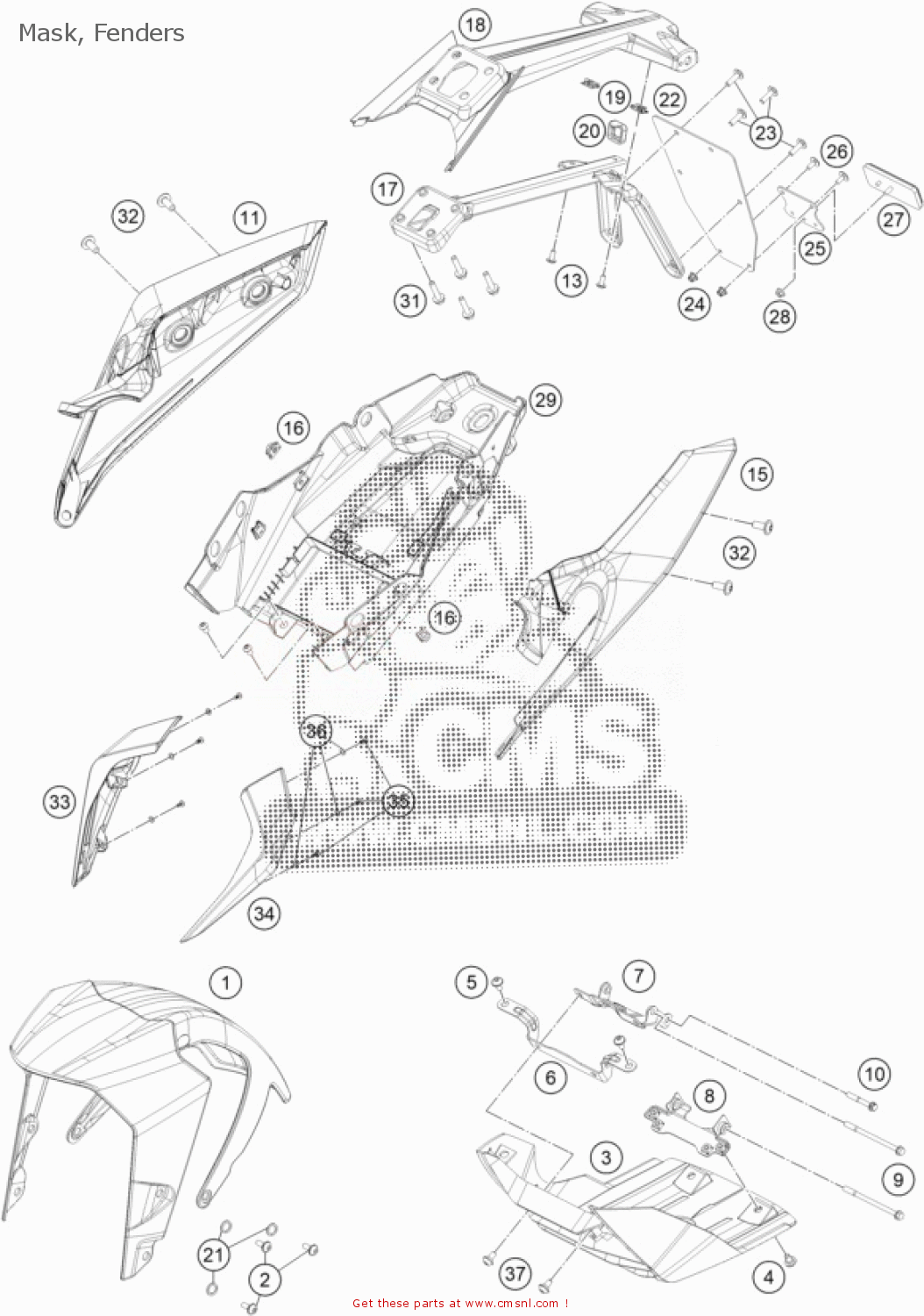 93008019000: Tail End Lower Part Ktm - buy the 93008019000 at CMSNL
