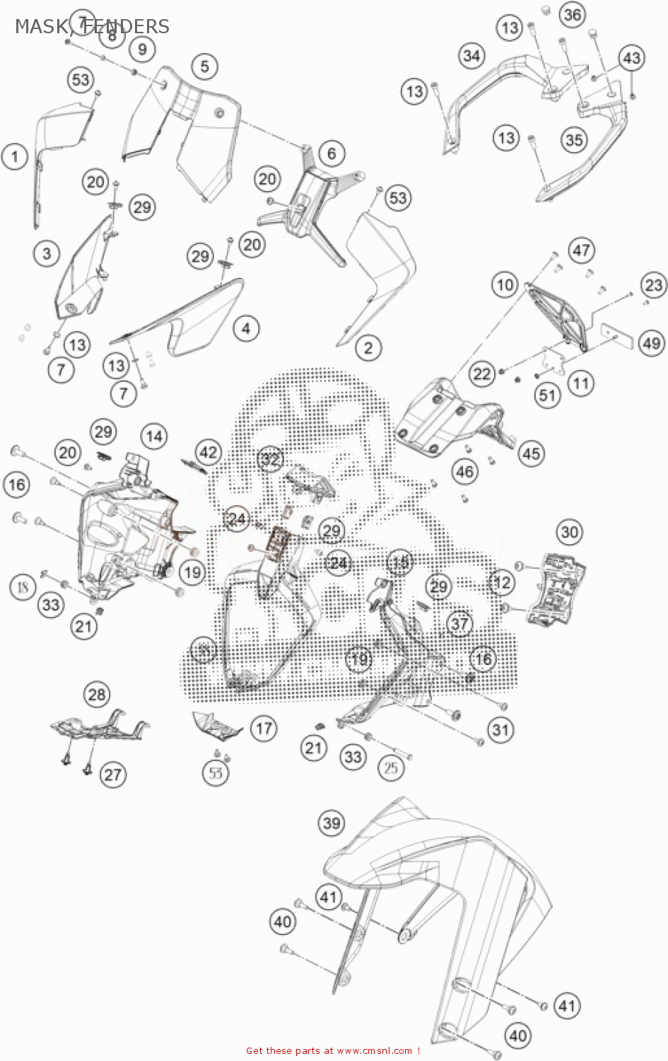95714010000: Mask Support Left Ktm - buy the 95714010000 at CMSNL