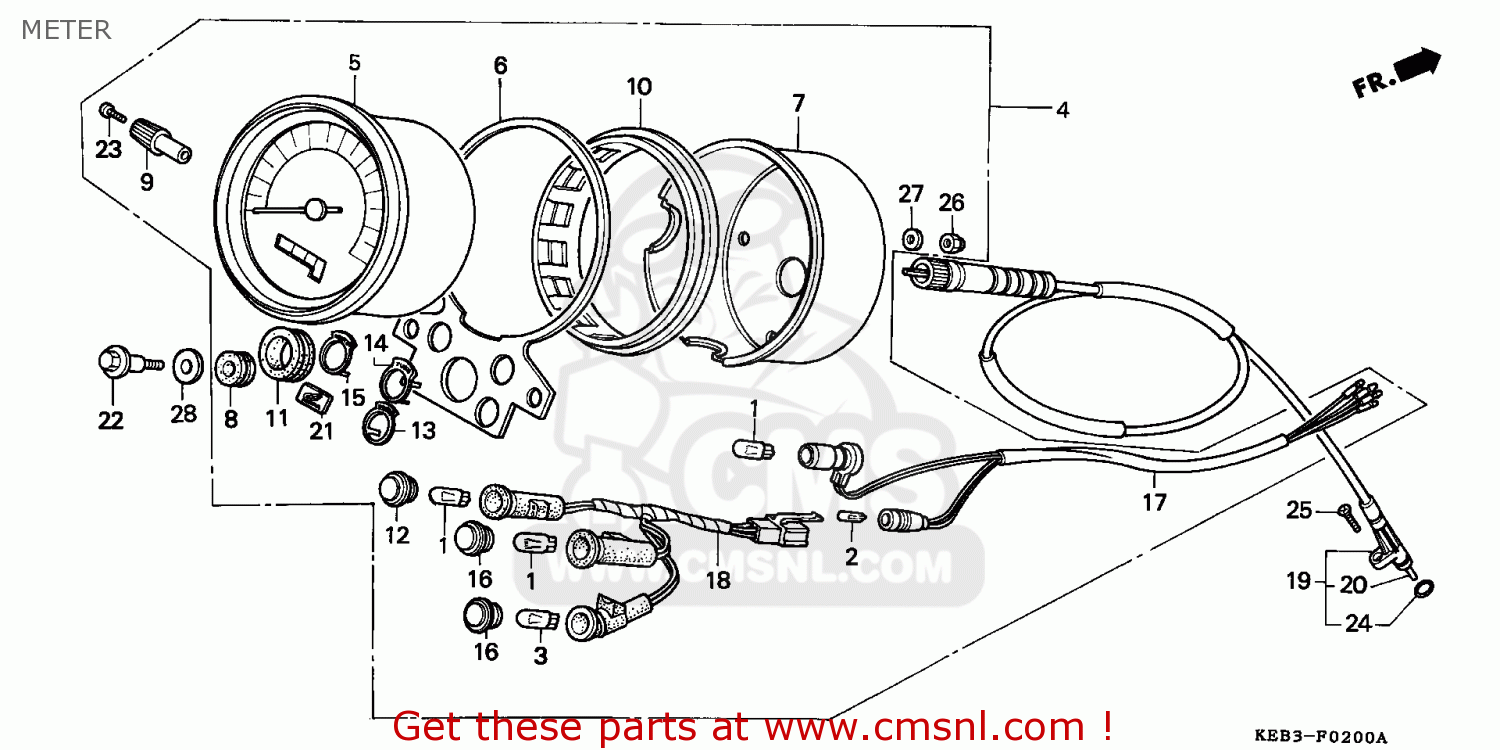 37200KEB901: Speedometer Assy Honda - buy the 37200-KEB-901 at CMSNL