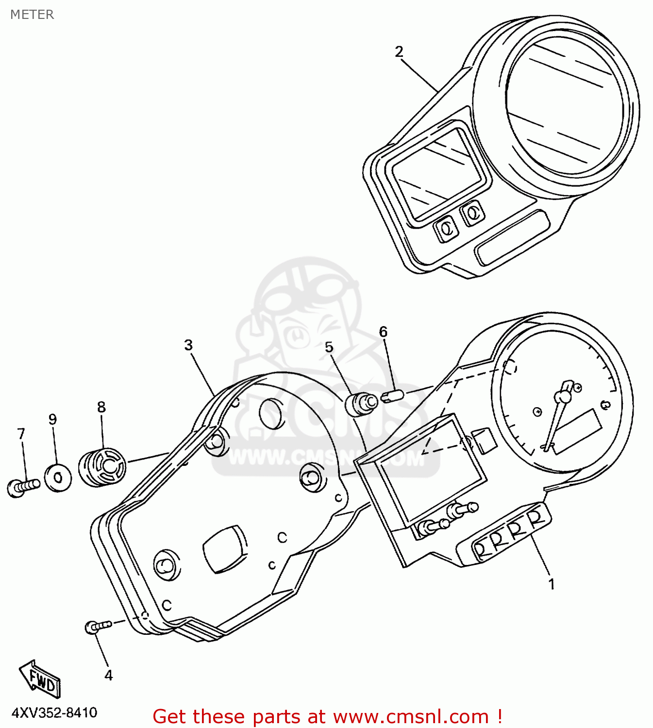CASE, SPEEDOMETER LOWER for YZF-R7 1999 5FL1 ENGLAND 195FL-300E2 ...