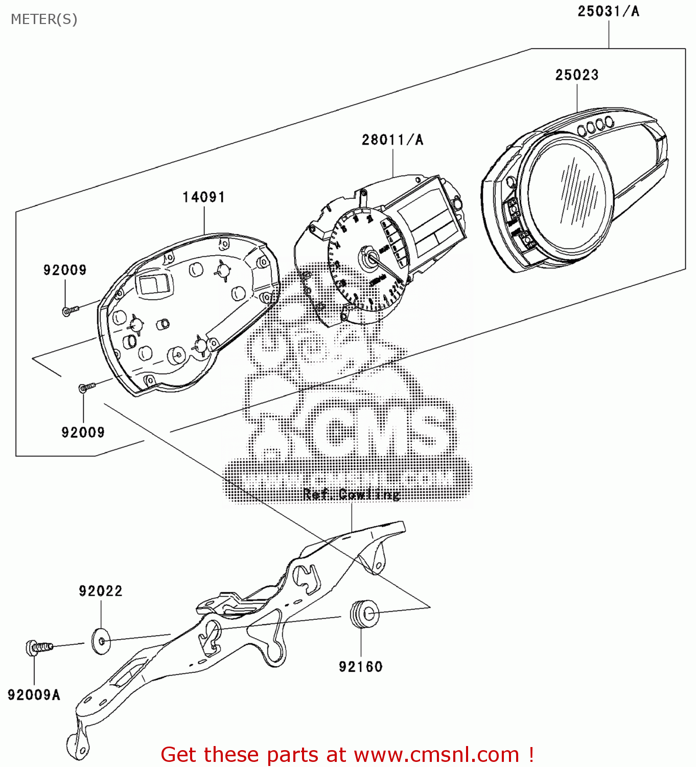 250310191: Meter-assy,tacho&lcd Kawasaki - buy the 25031-0191 at CMSNL