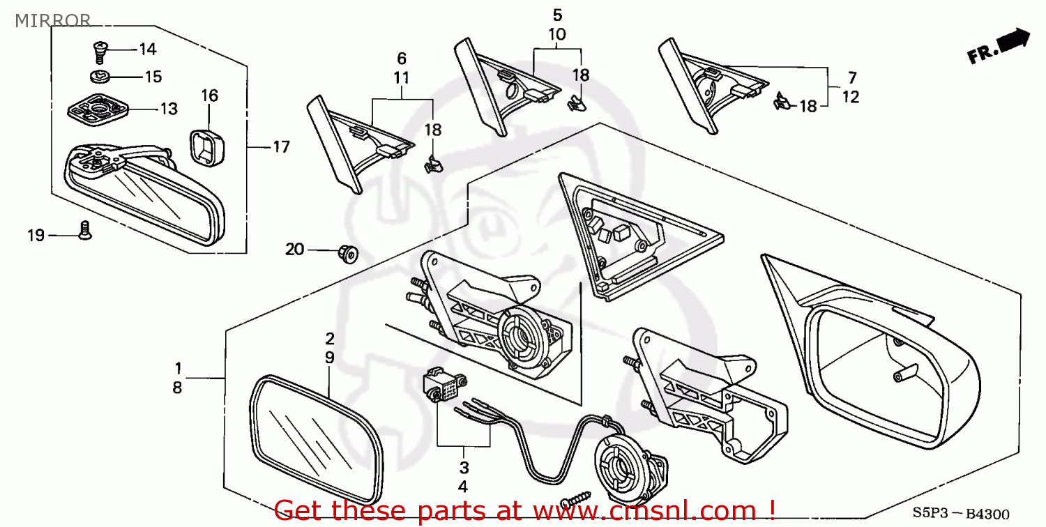 76200S5PA21ZA: Mir Assy Lh*b92p* Honda - buy the 76200-S5P-A21ZA at CMSNL