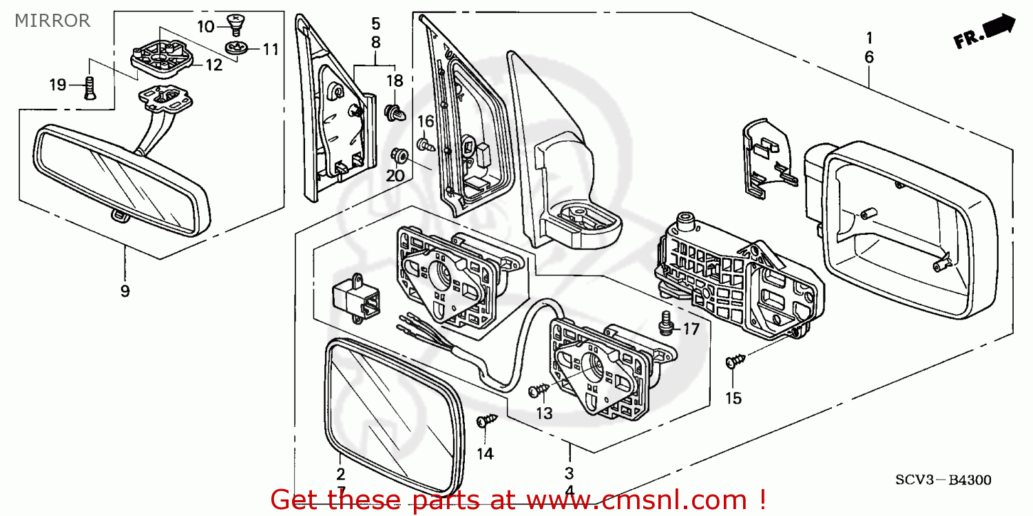 76200SCVA01ZA: Mir Assy,lh*nh70* Honda - buy the 76200-SCV-A01ZA at CMSNL