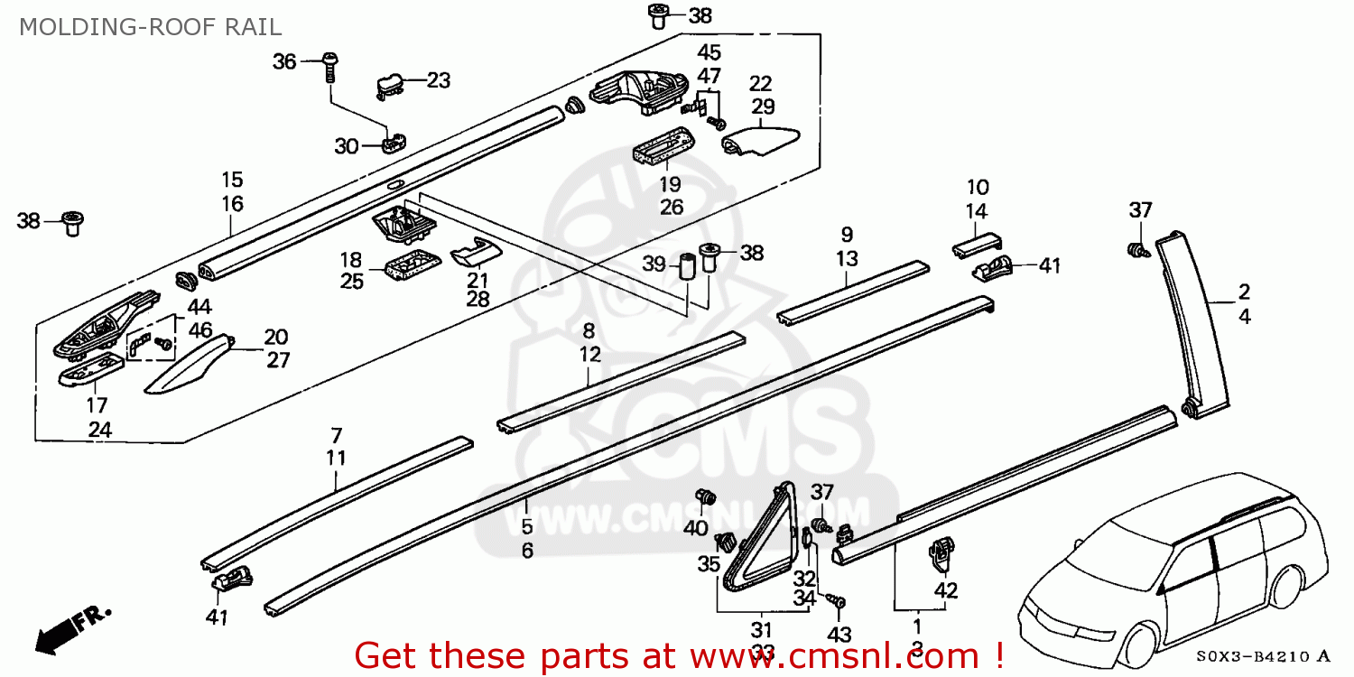 91561S84A01: Clip,dr Mldg Honda - buy the 91561-S84-A01 at CMSNL