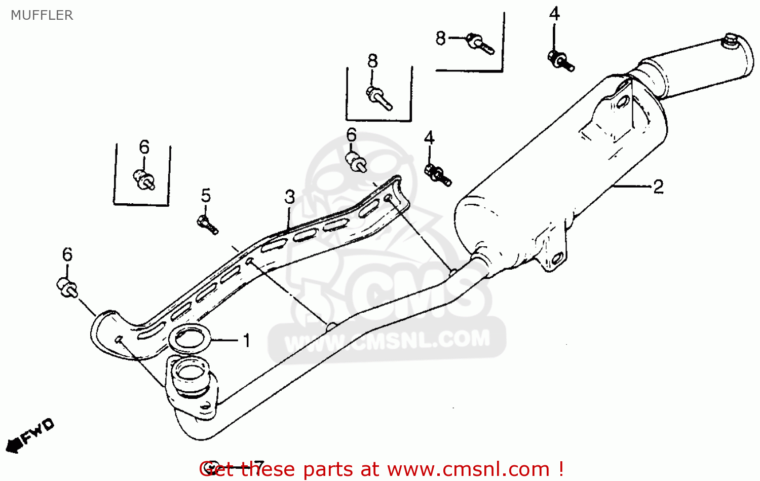 18300968682: Muffler Comp.,ex. Honda - buy the 18300-968-682 at CMSNL