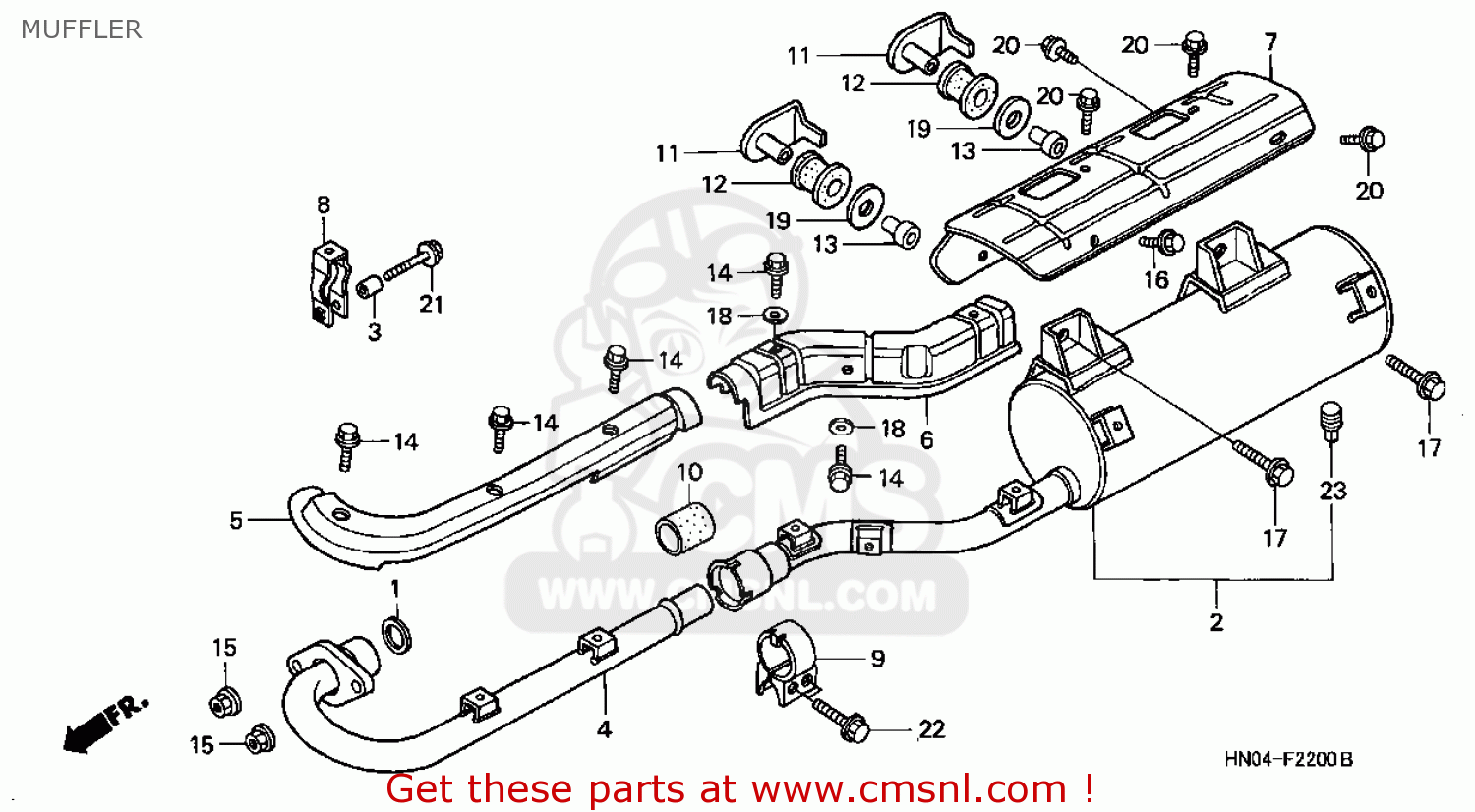 18310HN0670: Muffler Comp Honda - buy the 18310-HN0-670 at CMSNL