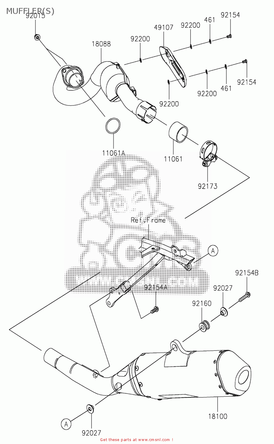 180881465: Pipe-exhaust Kawasaki - buy the 18088-1465 at CMSNL
