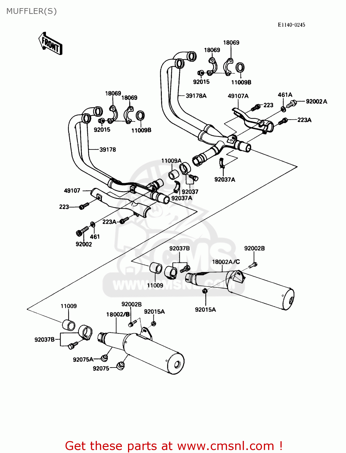 180021756: Muffler Body,complete,lh Kawasaki - buy the 18002-1756 at CMSNL