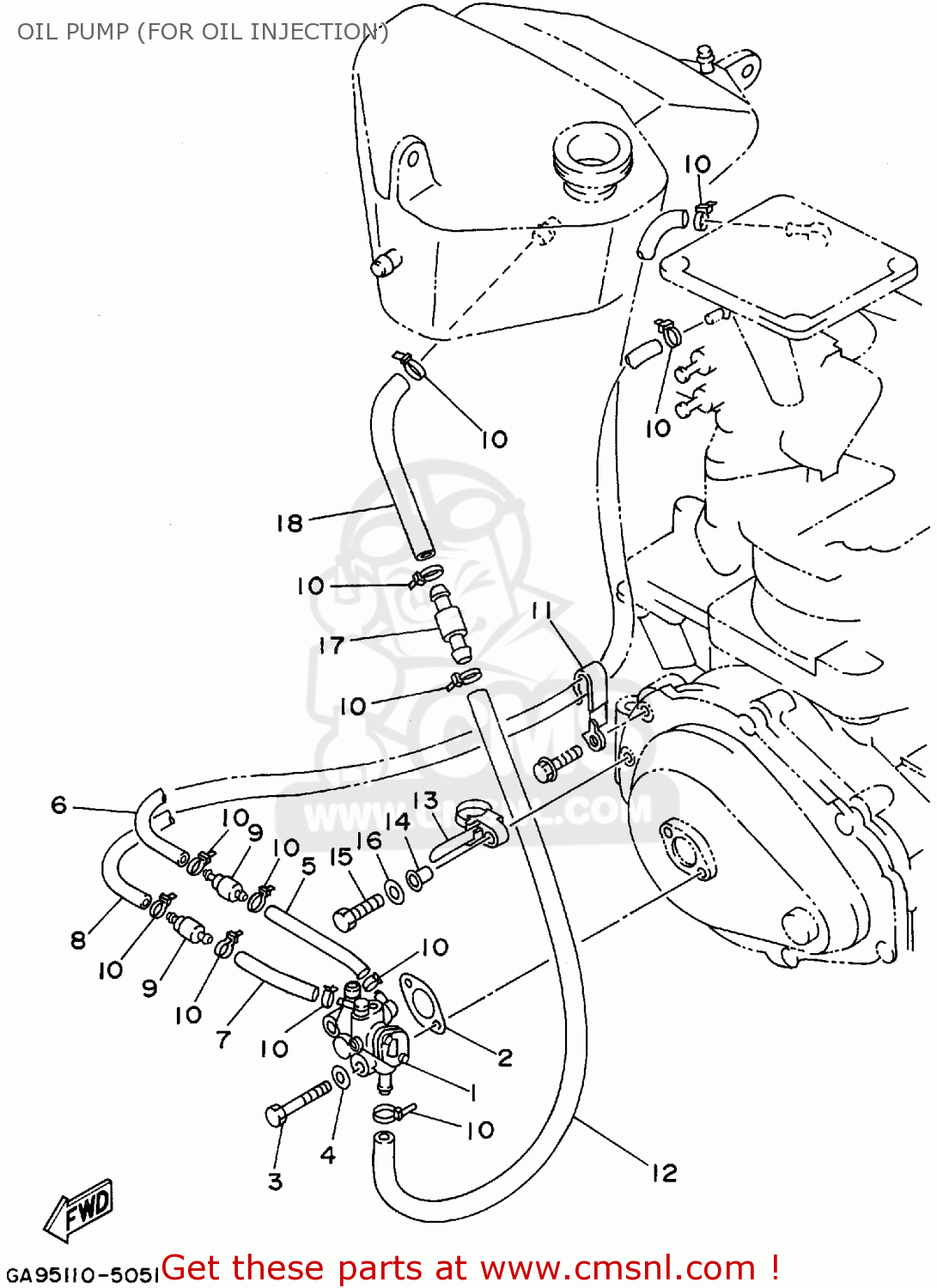 6R81320010: Oil Injection Pump Assy Yamaha - buy the 6R8-13200-10 at CMSNL