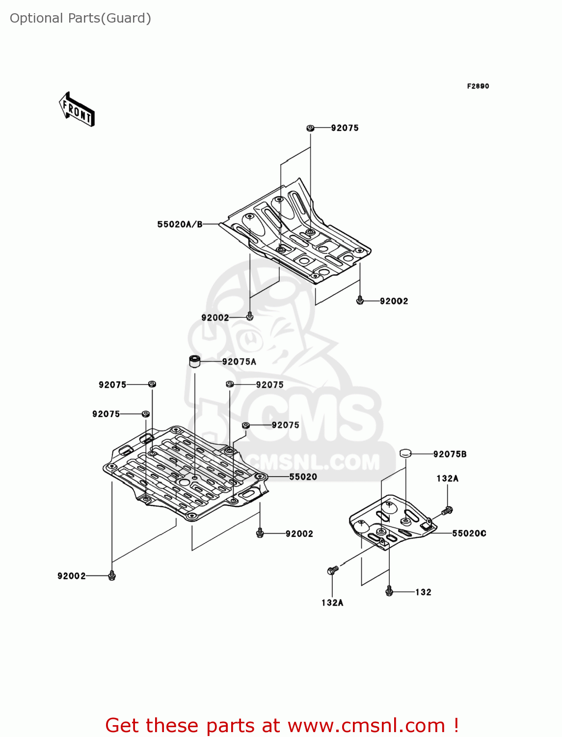 550201748388: Guard,front Skid,w.bl Kawasaki - buy the 55020-1748-388 ...