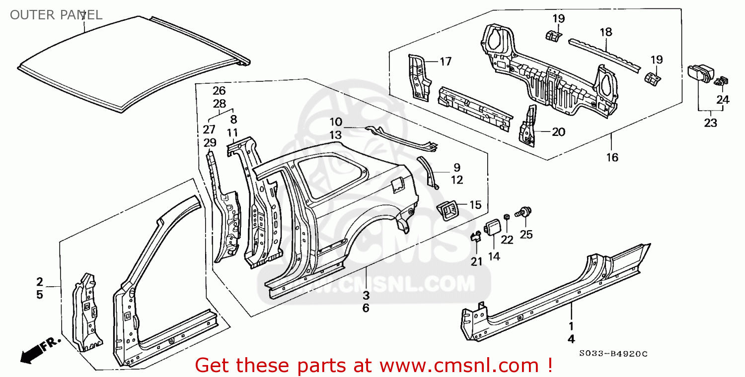 66100S00A00ZZ: Panel Comp,rear Honda - buy the 66100-S00-A00ZZ at CMSNL