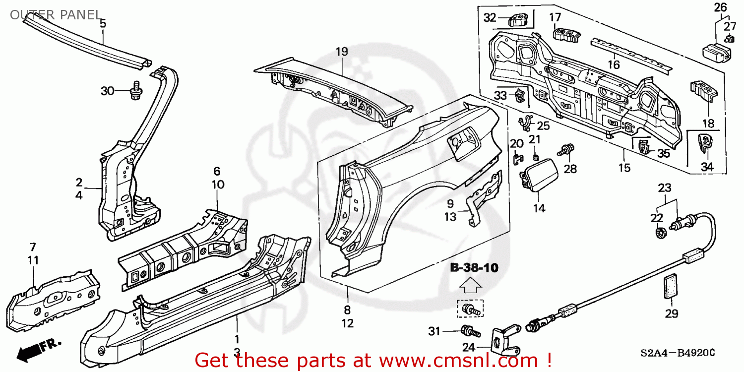 63300S2A300ZZ: Panel Comp R,rr F Honda - buy the 63300-S2A-300ZZ at CMSNL