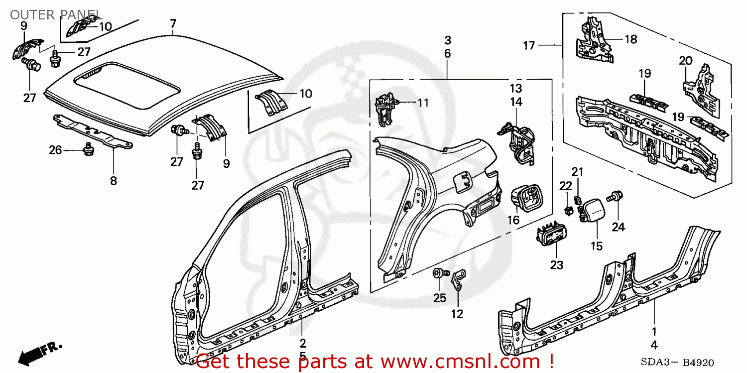 66100SDAA00ZZ: Panel Comp,rear Honda - buy the 66100-SDA-A00ZZ at CMSNL