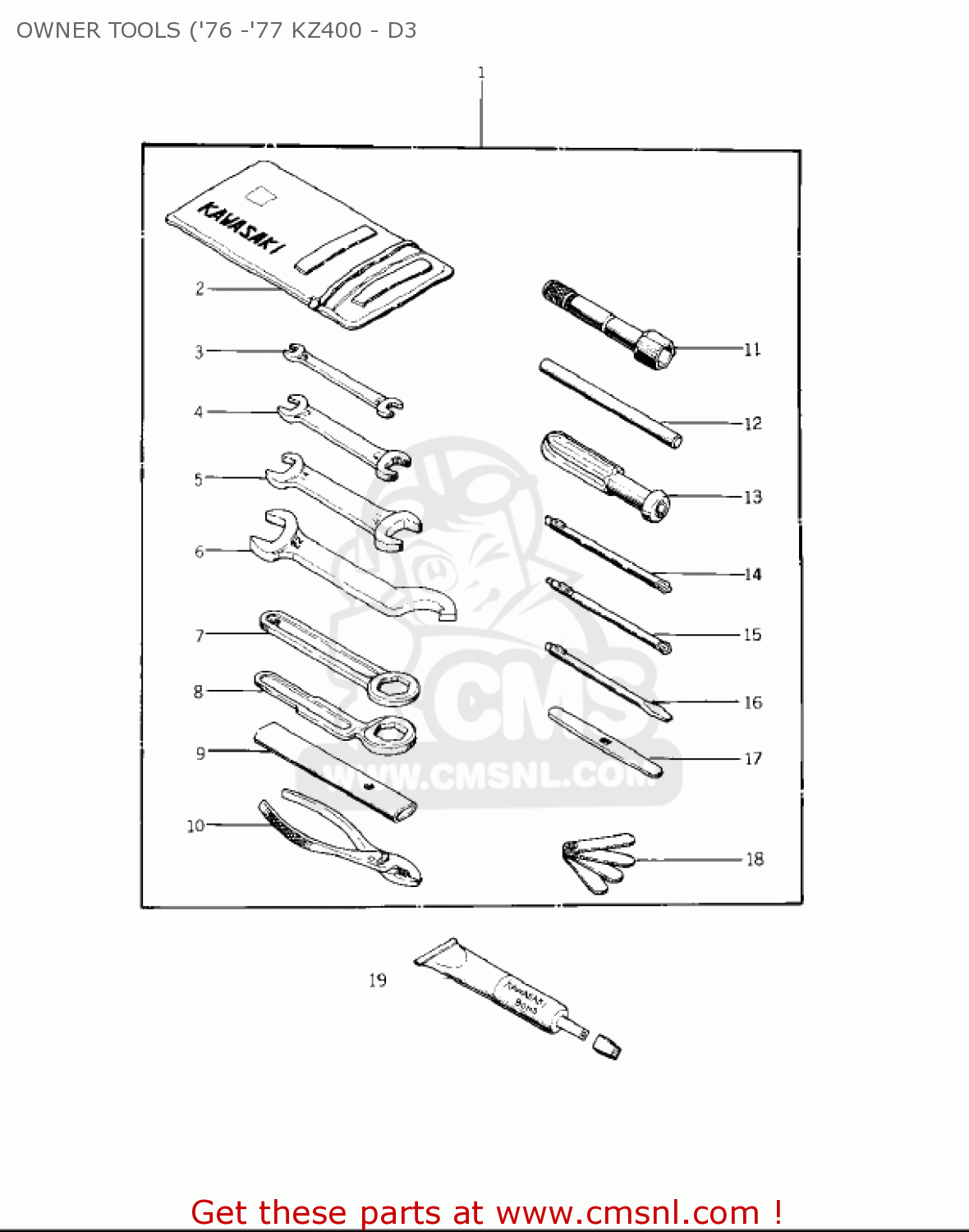 560070057: Tool-kit Kawasaki - buy the 56007-0057 at CMSNL