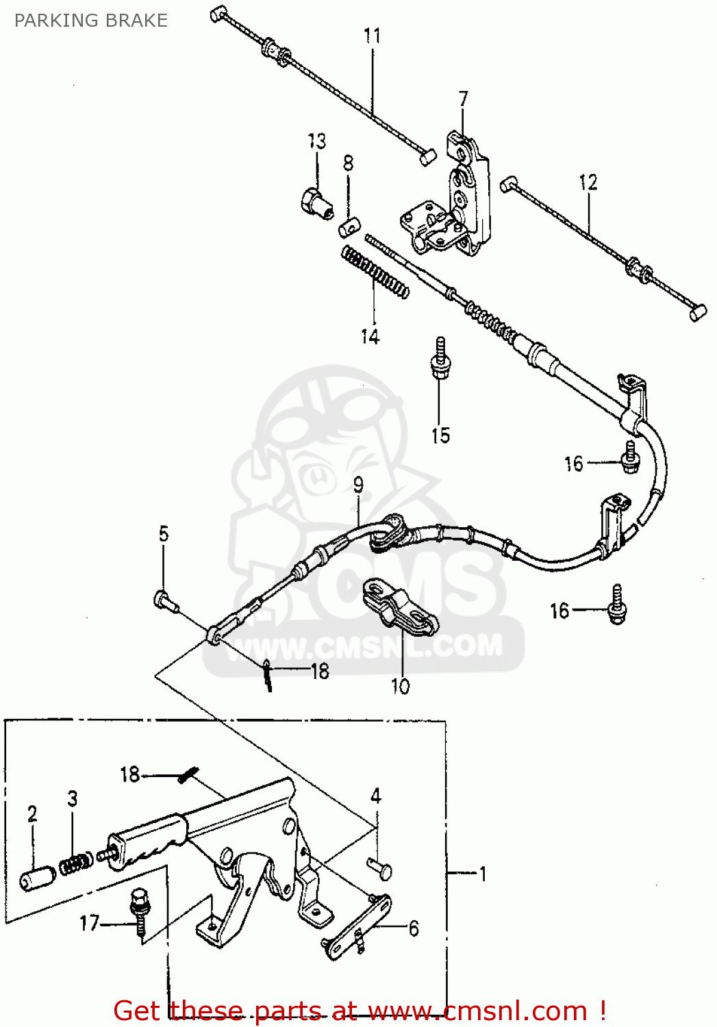 47521692671: Wire C,hand Brake Honda - buy the 47521-692-671 at CMSNL