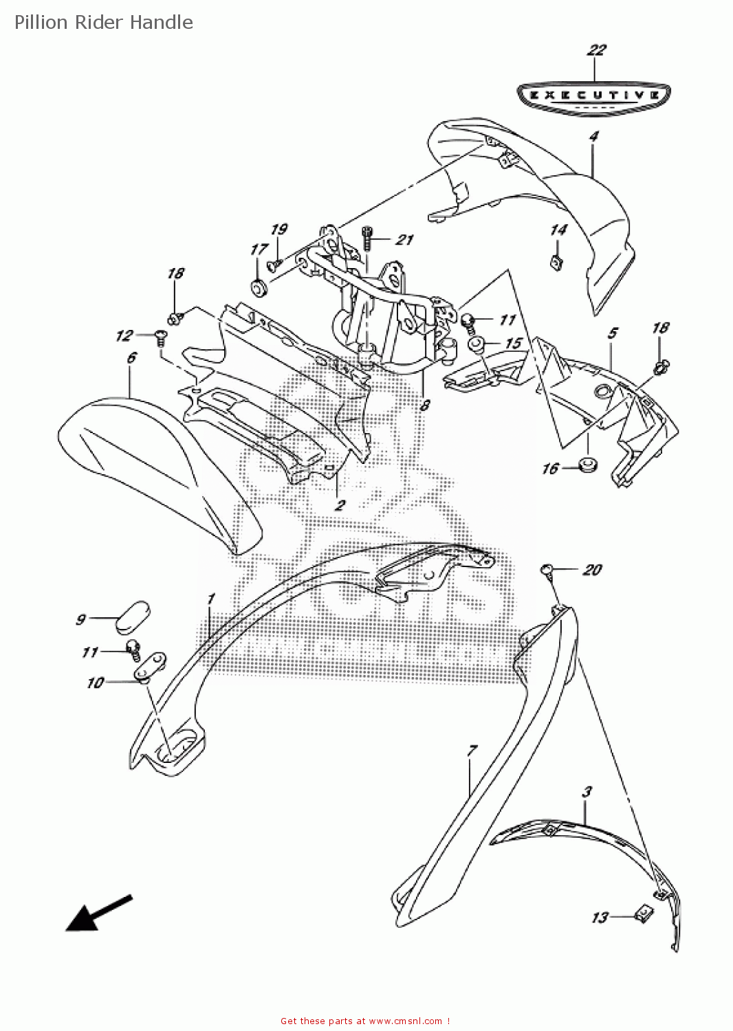 4622026J40BGL: Backrest Assy. Pillion Rider Suzuki - buy the 46220 ...
