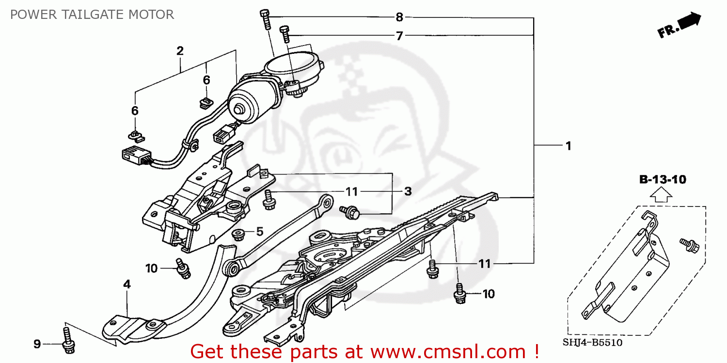 74965SHJA61: Motor Assy,ptg Honda - buy the 74965-SHJ-A61 at CMSNL