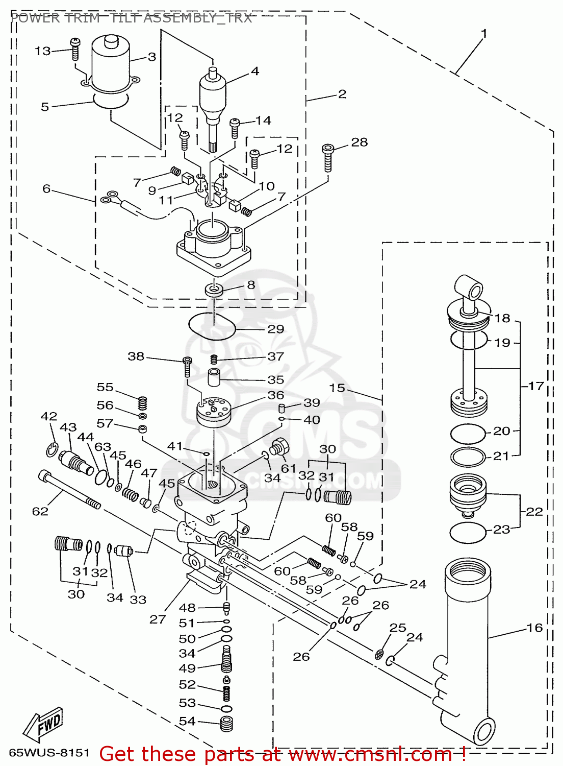 65W43800014D: Power Trim & Tilt Assy Yamaha - buy the 65W-43800-01-4D ...