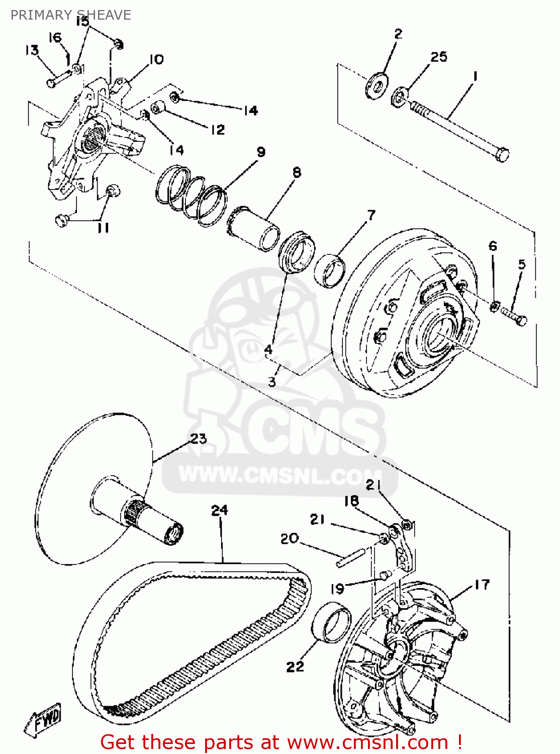 8F21761000: Primary Fixed Sheave Comp. Yamaha - buy the 8F2-17610-00 at ...