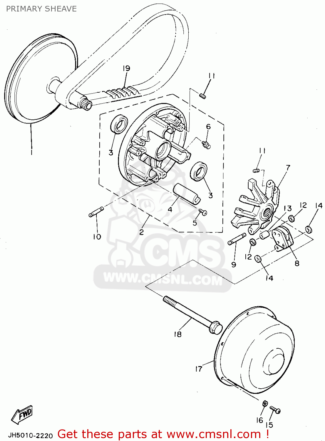 J384621001: Primary Fixed Sheave Comp. Yamaha - buy the J38-46210-01 at ...