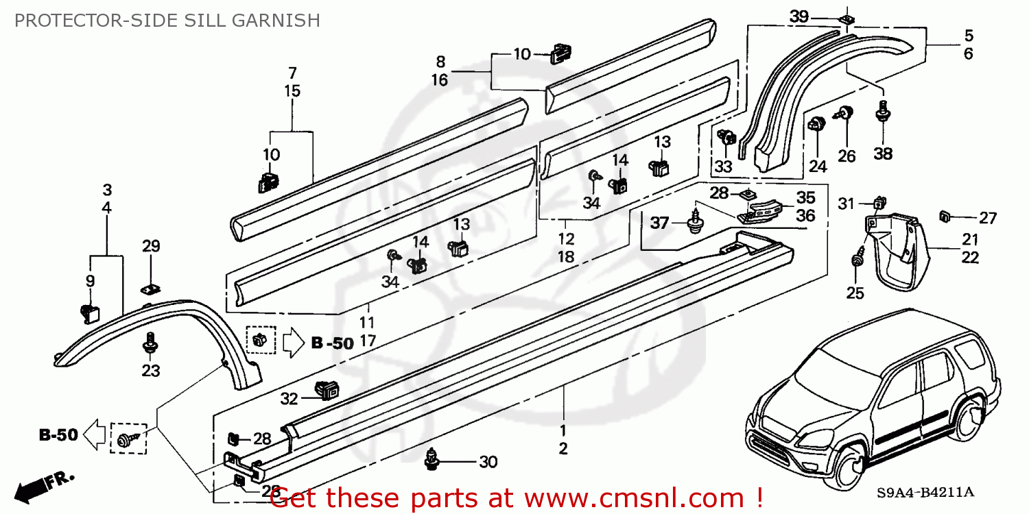 75312S9A003: Garn Assy R,fr Do Honda - buy the 75312-S9A-003 at CMSNL