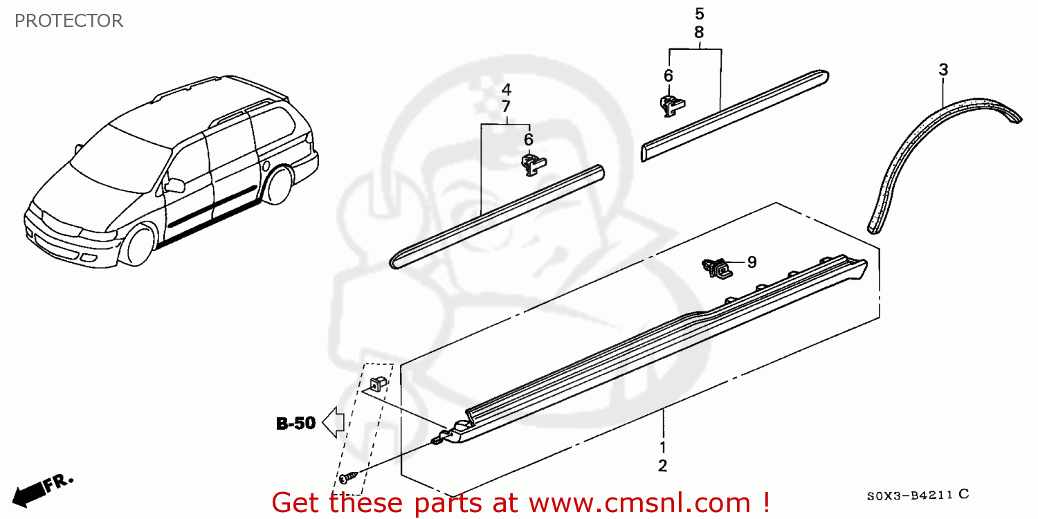 75303S0XA11ZN: Protr Comp*b518p* Honda - buy the 75303-S0X-A11ZN at CMSNL