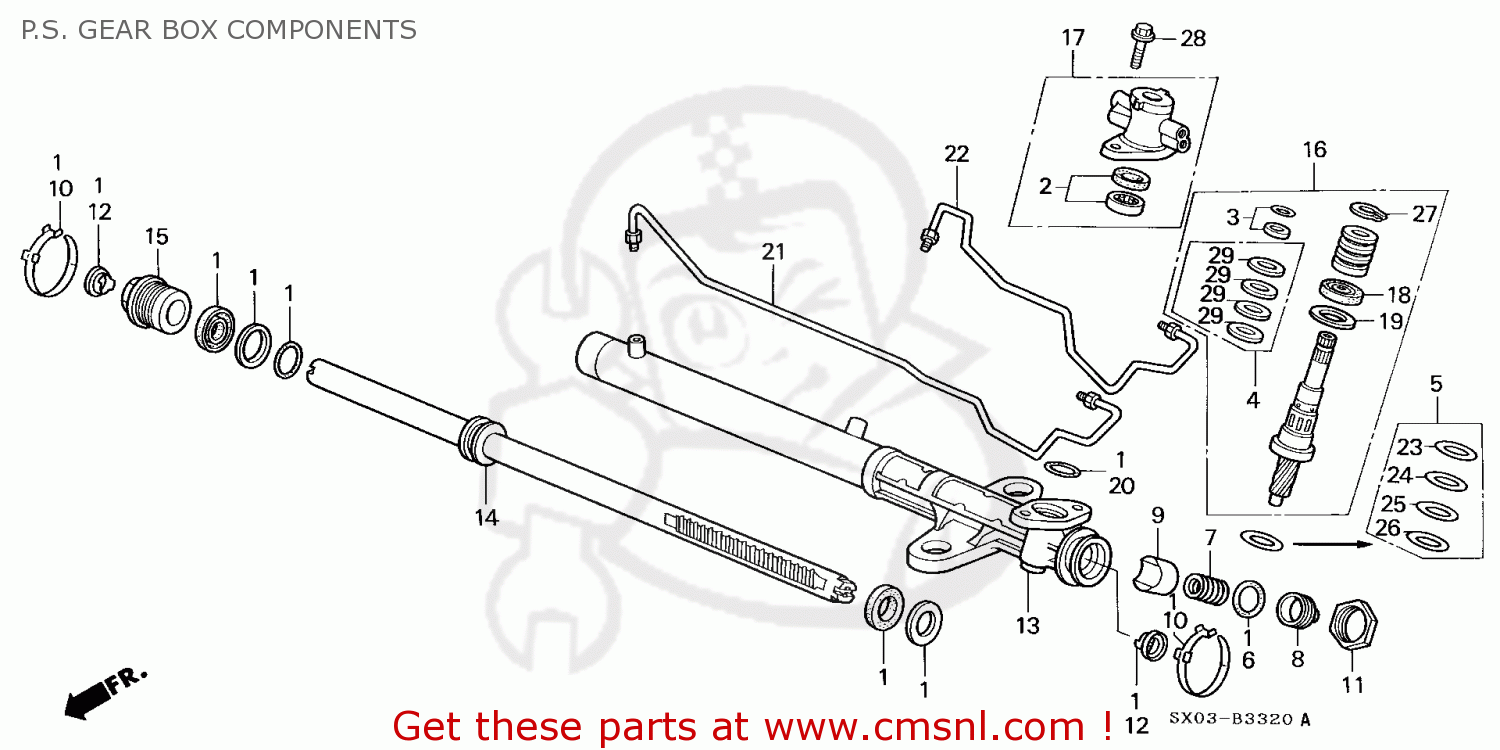 53626SV4A01: Rack Comp,strg (l Honda - buy the 53626-SV4-A01 at CMSNL